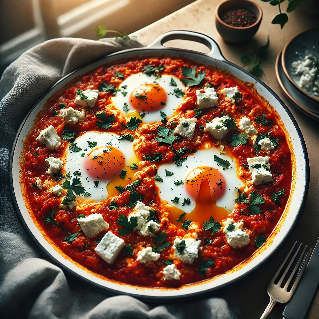 Traditional Shakshuka with Feta - fuegorecipes.com