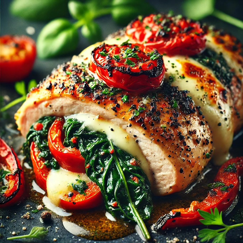 Roasted Red Pepper, Spinach, and Mozzarella Stuffed Chicken ...