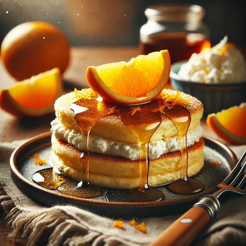 Orange Ricotta Pancakes - fuegorecipes.com